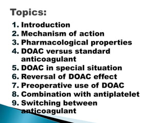 Direct oral anticoagulant final | PPSX
