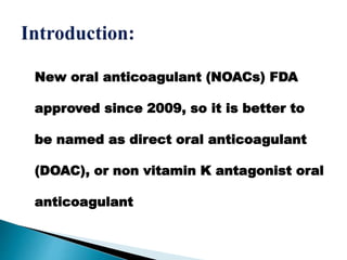 Direct oral anticoagulant final | PPSX