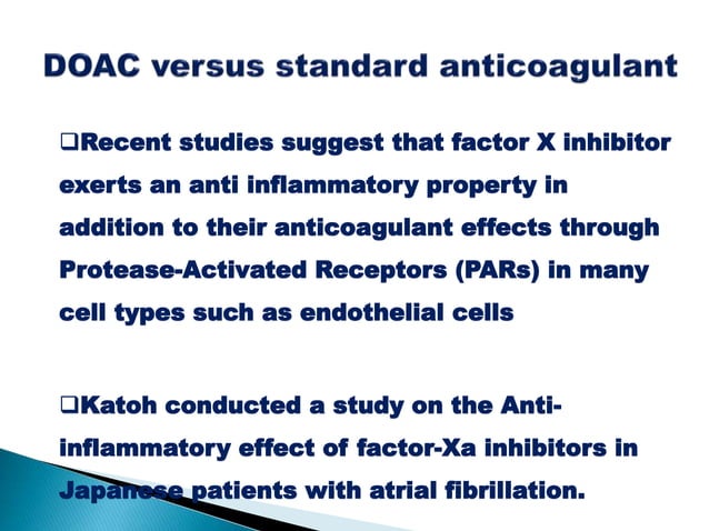 Direct oral anticoagulant final | PPSX | Blood Disorders | Diseases and ...