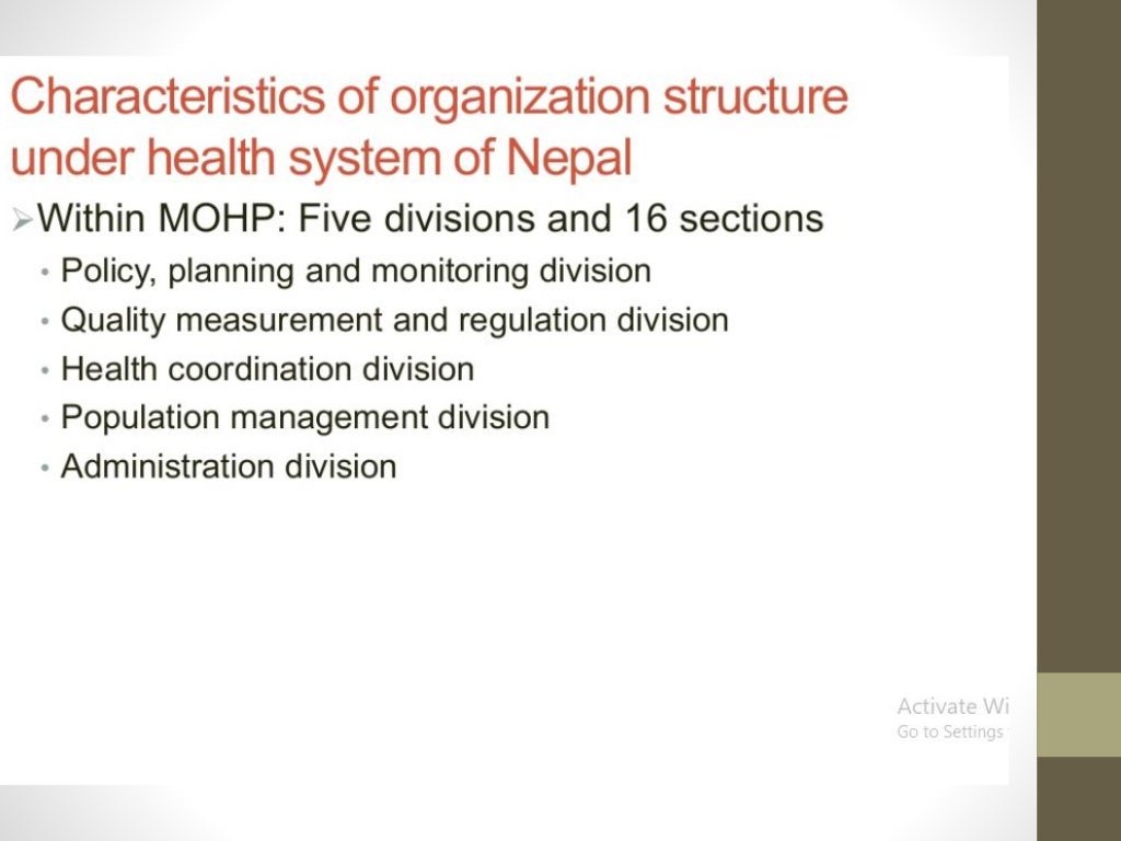 New Organizational Structure Of Mohp Of Nepal