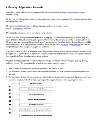 operation research notes | DOCX