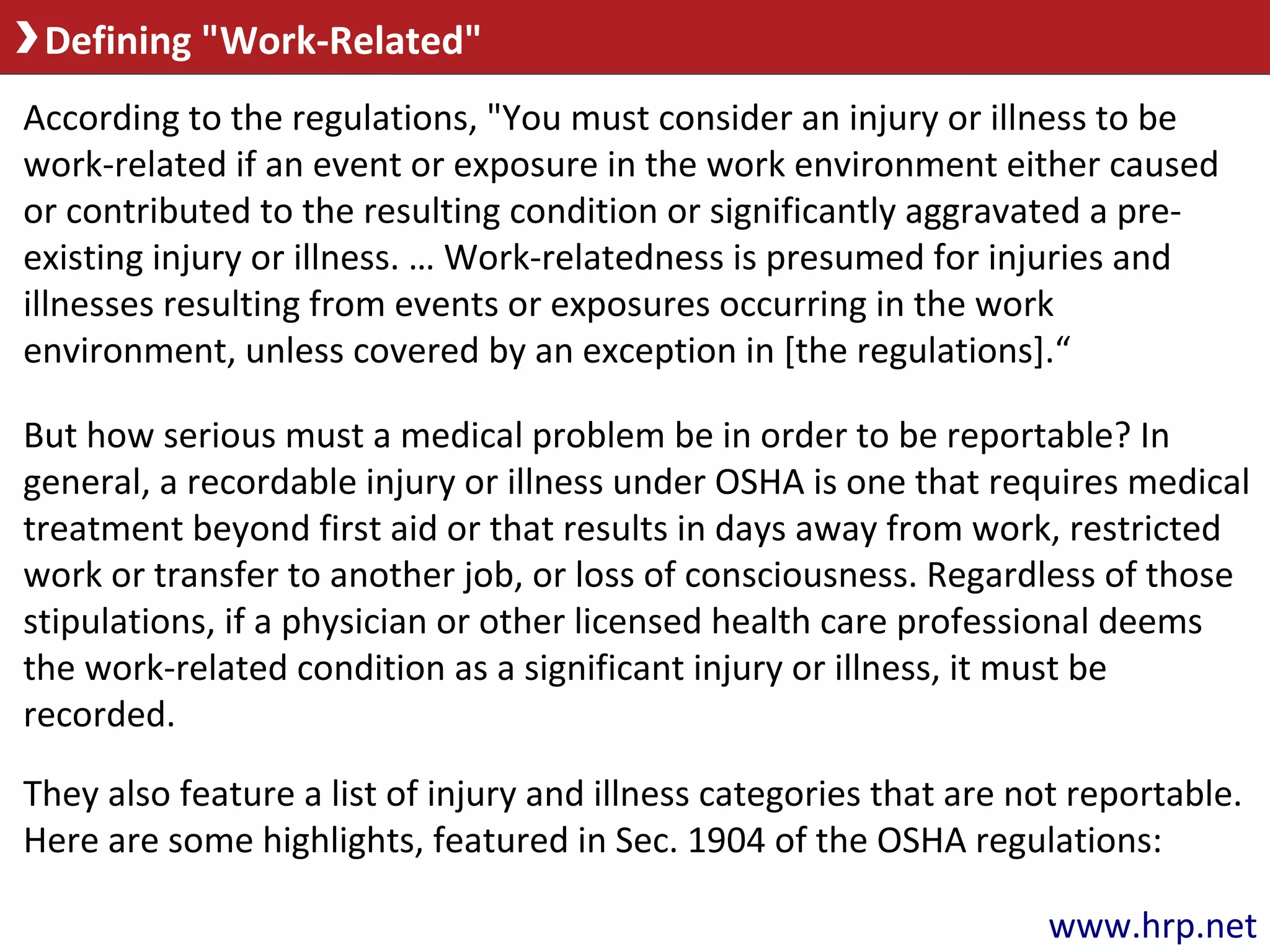 New OSHA Rules Spotlight Workplace Injuries, Illnesses | PPT | Injuries ...