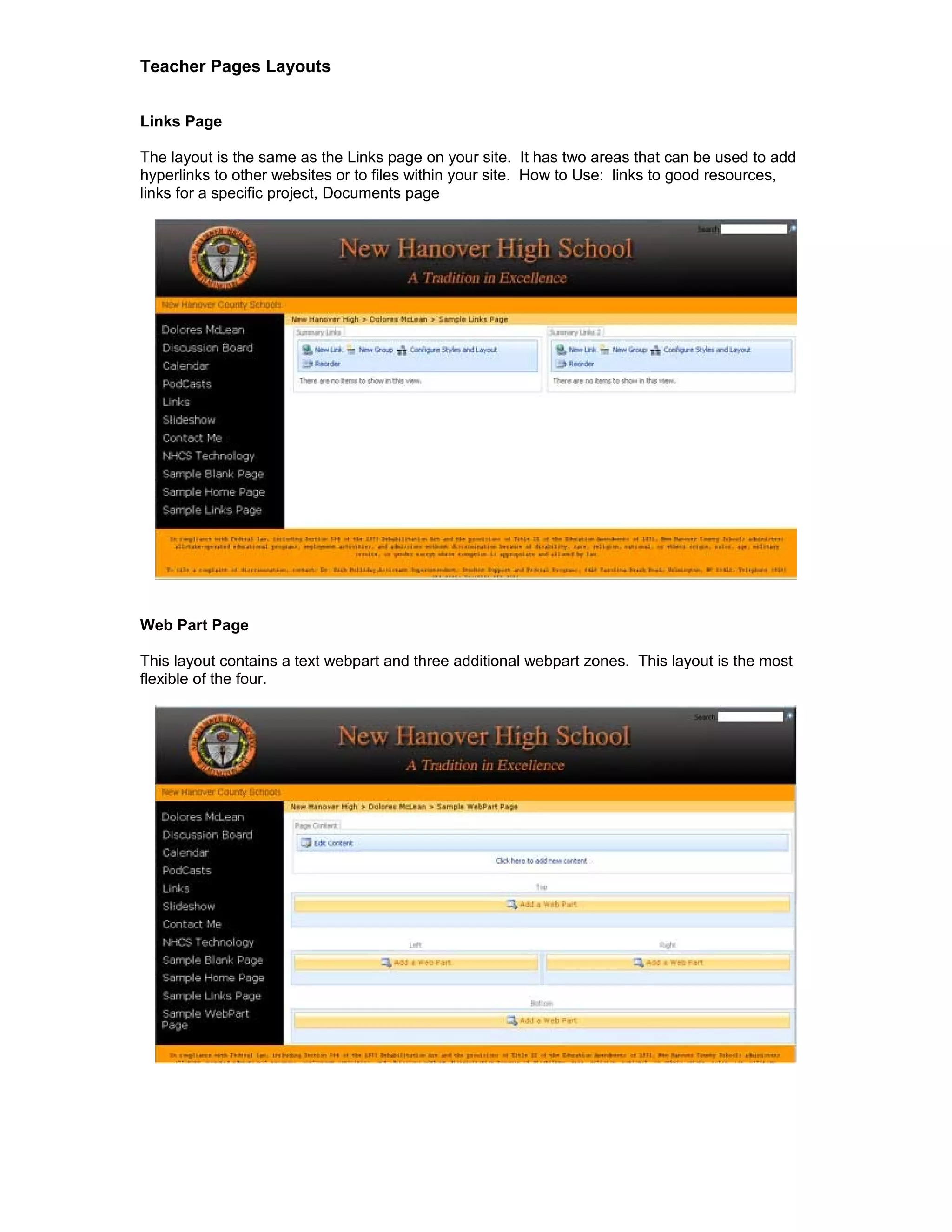New Page Layouts | DOC