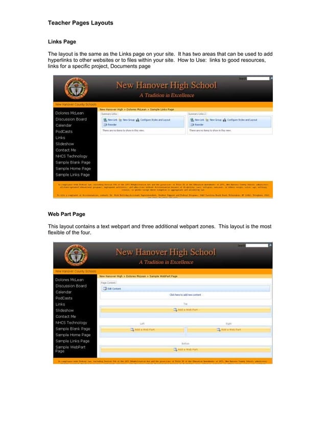 New Page Layouts | DOC