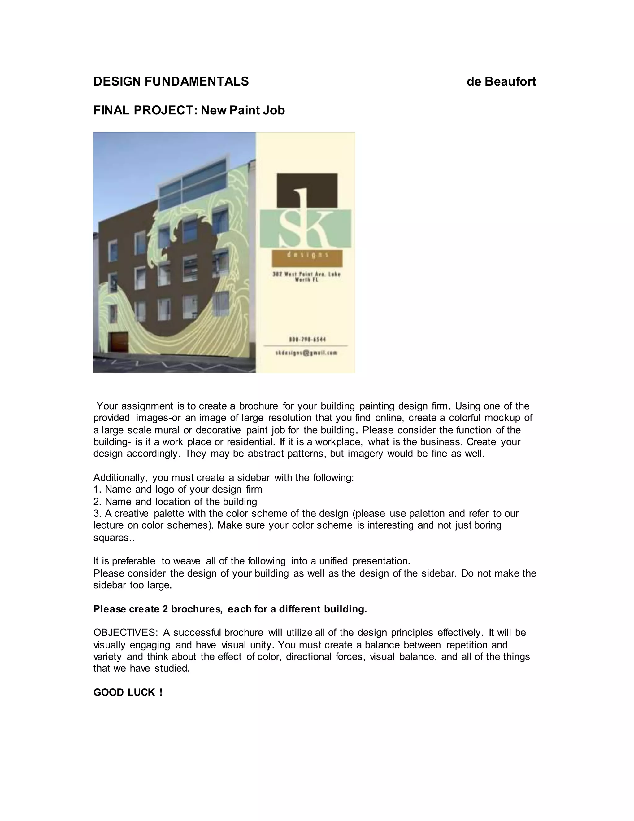 FINAL PROJECT: New Paint Job | DOCX | Painting | Arts and Crafts