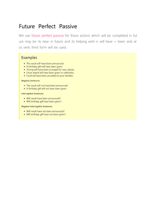 Passive Voice Tense And Examples | DOCX