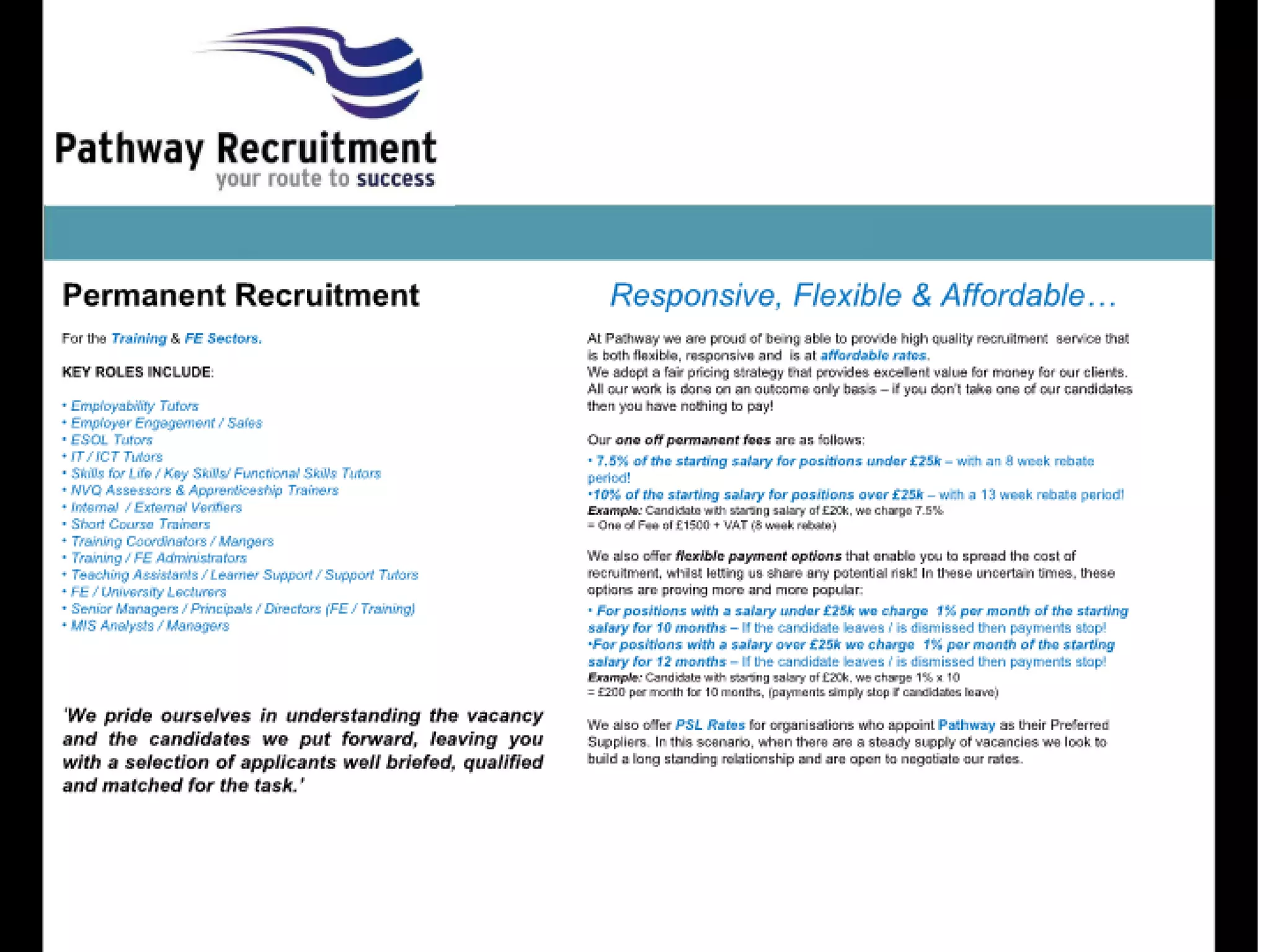 Pathway Recruitment Solutions, - further education recruitment agencies ...