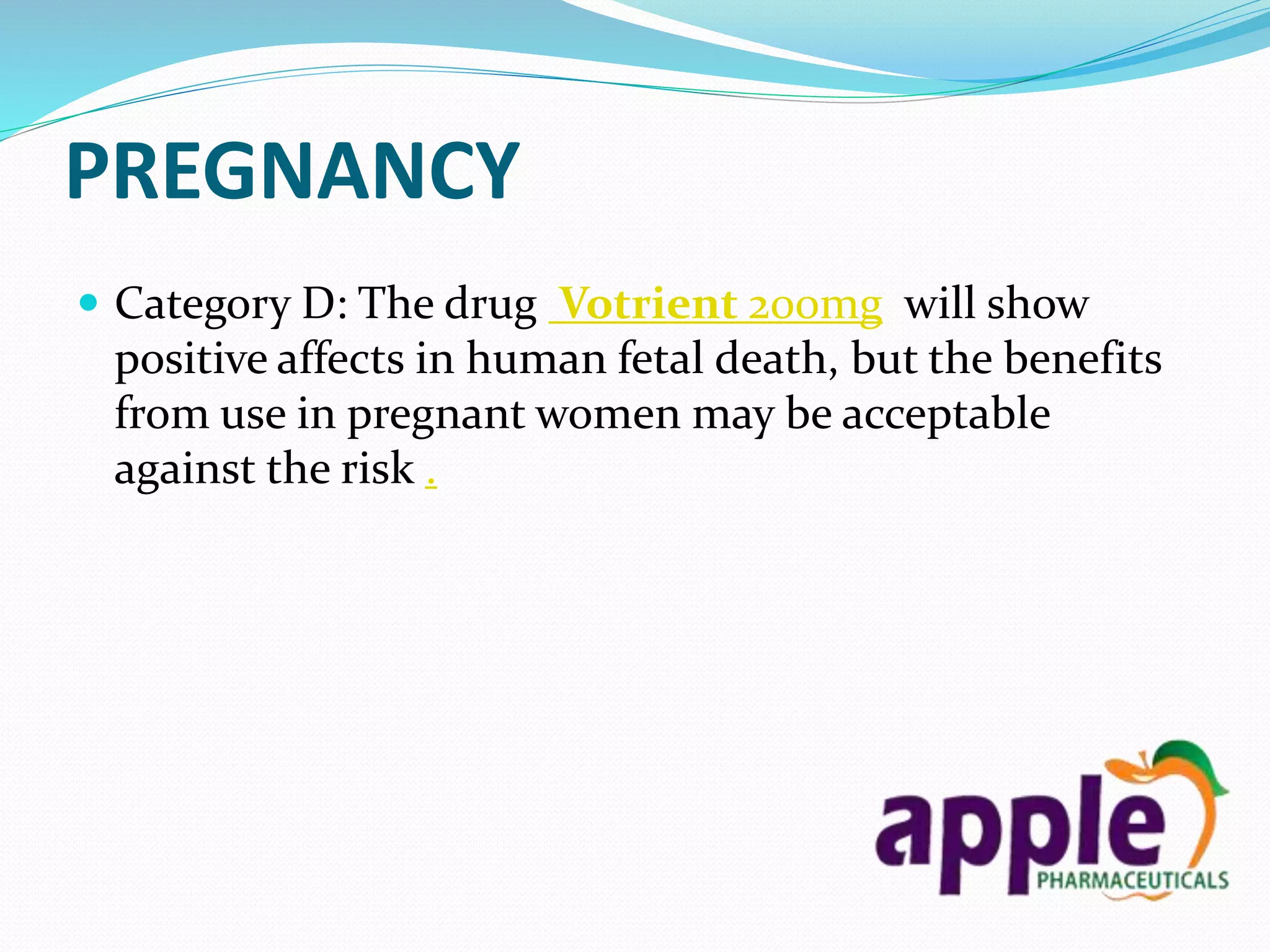 Votrient 200MG TABLET (Pazopanib Tablets) | Apple pharmaceuticals | PPTX