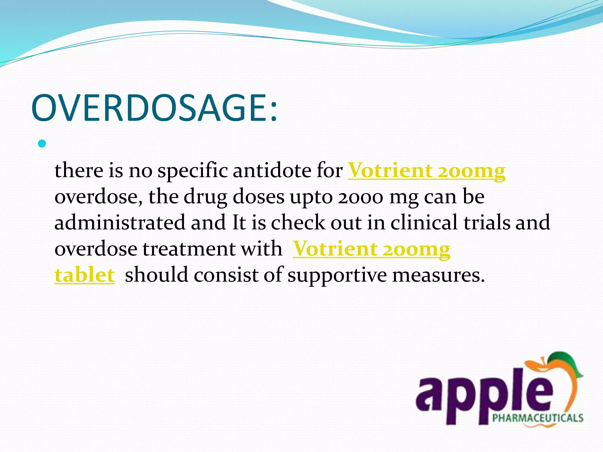 Votrient 200MG TABLET (Pazopanib Tablets) | Apple pharmaceuticals | PPTX