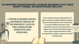 Power Sharing Chapter 1(Civics) class 10 | PDF