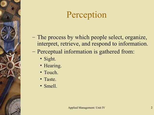 Perception and Theories Perception, Error | PPT