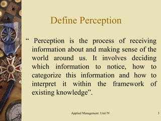 Perception and Theories Perception, Error | PPT