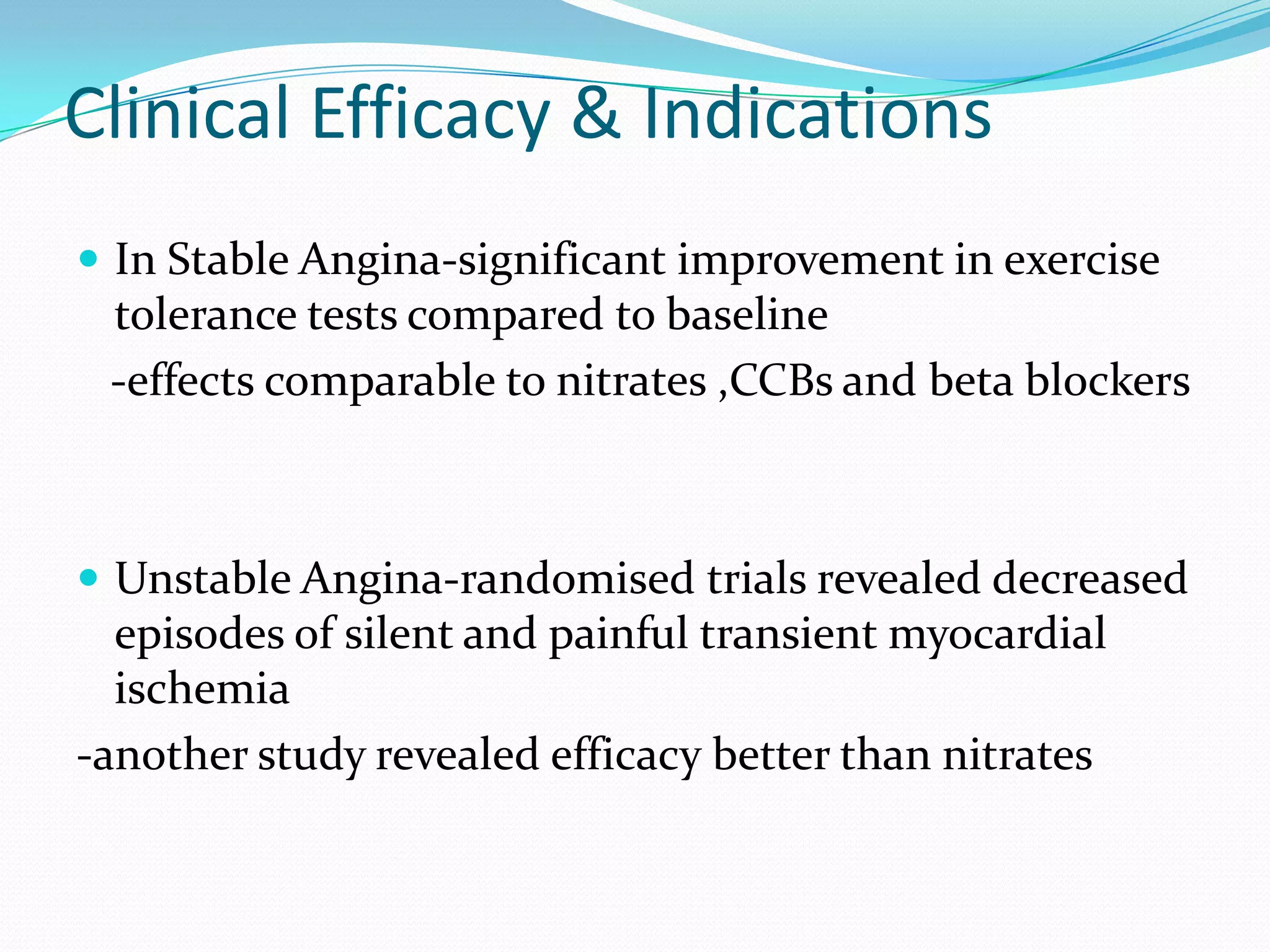 New pharmocological agents in the management of angina nicorandil | PPTX
