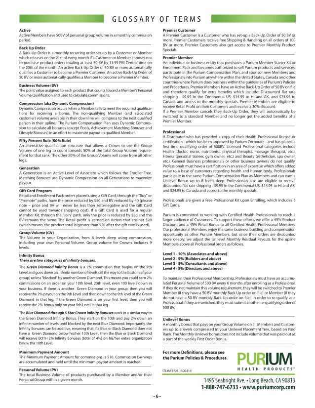 Purium Compensation Plan | PDF