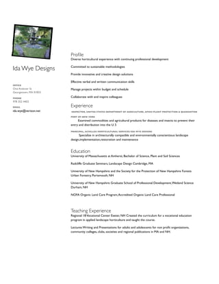 New Picture Resume 4 | PAGES | Agriculture | Industries