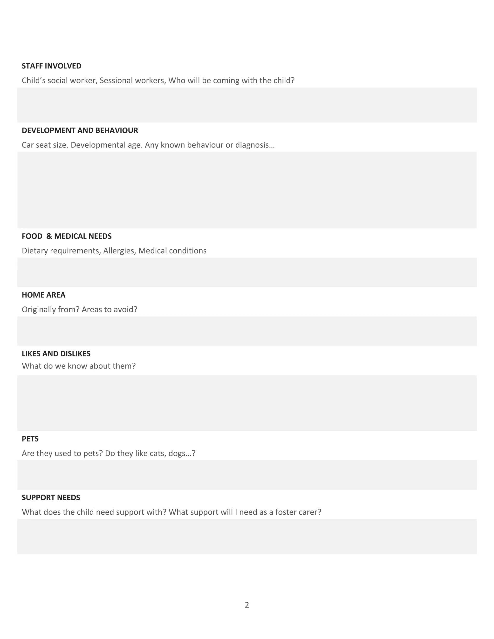 New Fostering Placement Checklist - Questions to ask before saying YES ...