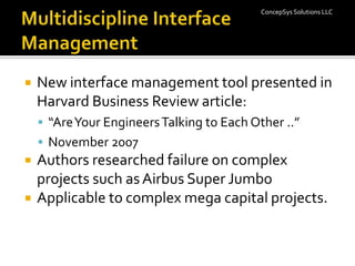 New Tools for Project Management - AIChE Spring 09 | PPT