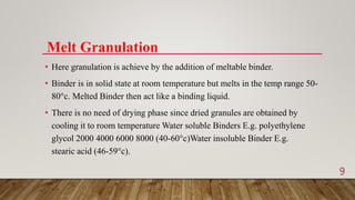 Improve tablet Production, Granulation and Pellitization techniques.pptx
