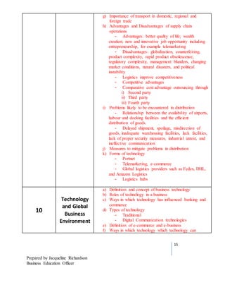Principles of Business Course Outline 2017 | DOCX