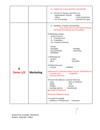 Principles of Business Course Outline 2017 | DOCX