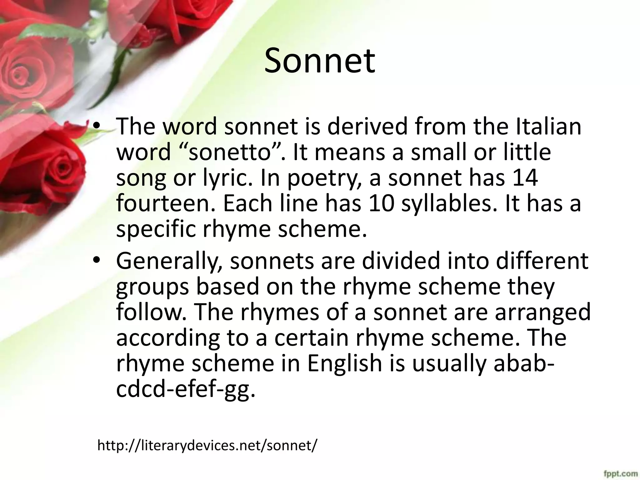 Definition, elements, types, and genres of poetry | PPTX