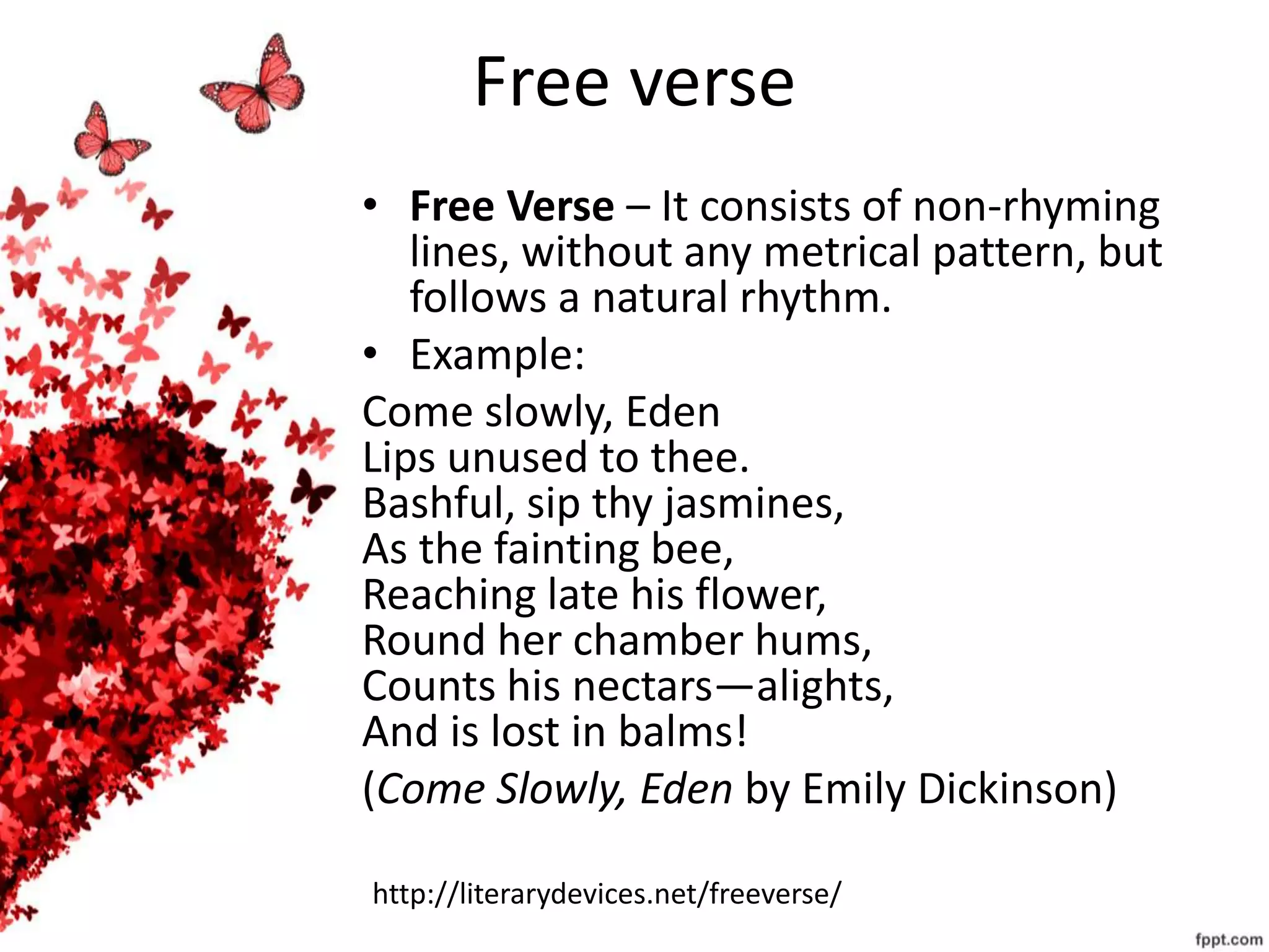 Definition, elements, types, and genres of poetry | PPTX