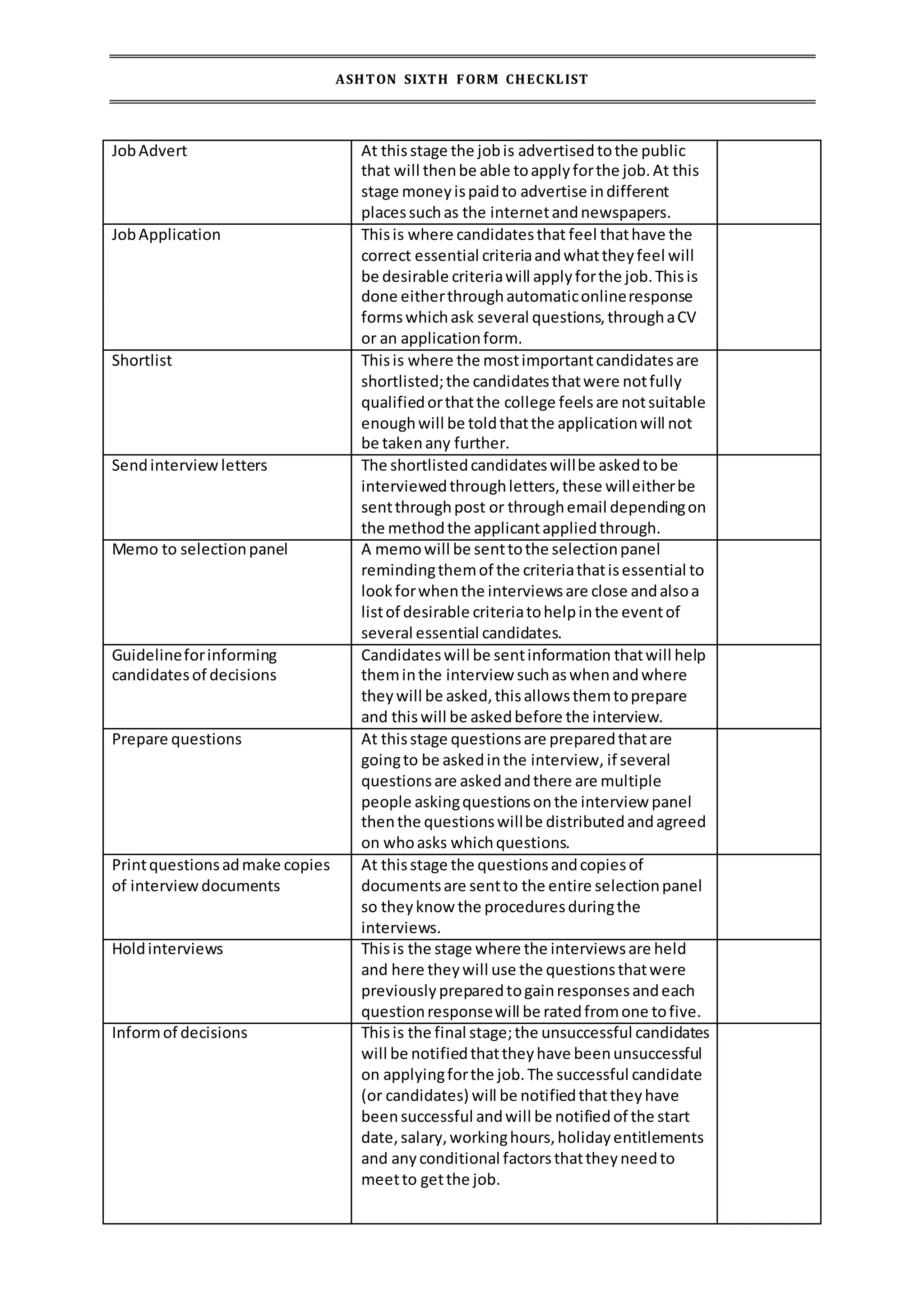 New position checklist | DOCX