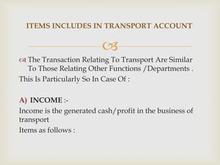 Transport Accounting | PPTX