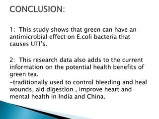 green tea and UTI infection | PPT