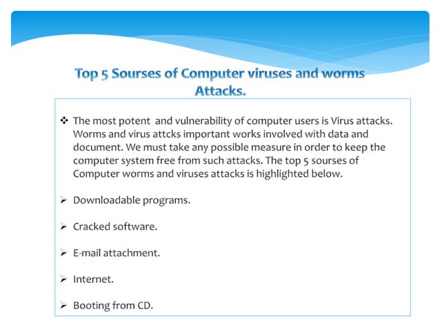 Computer worms viruses and Prevention | PPTX
