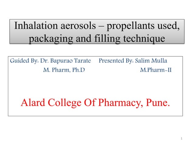 Propellants | PPTX | Lung and Respiratory Health | Diseases and Conditions