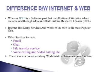The Internet and World Wide Web | PPTX