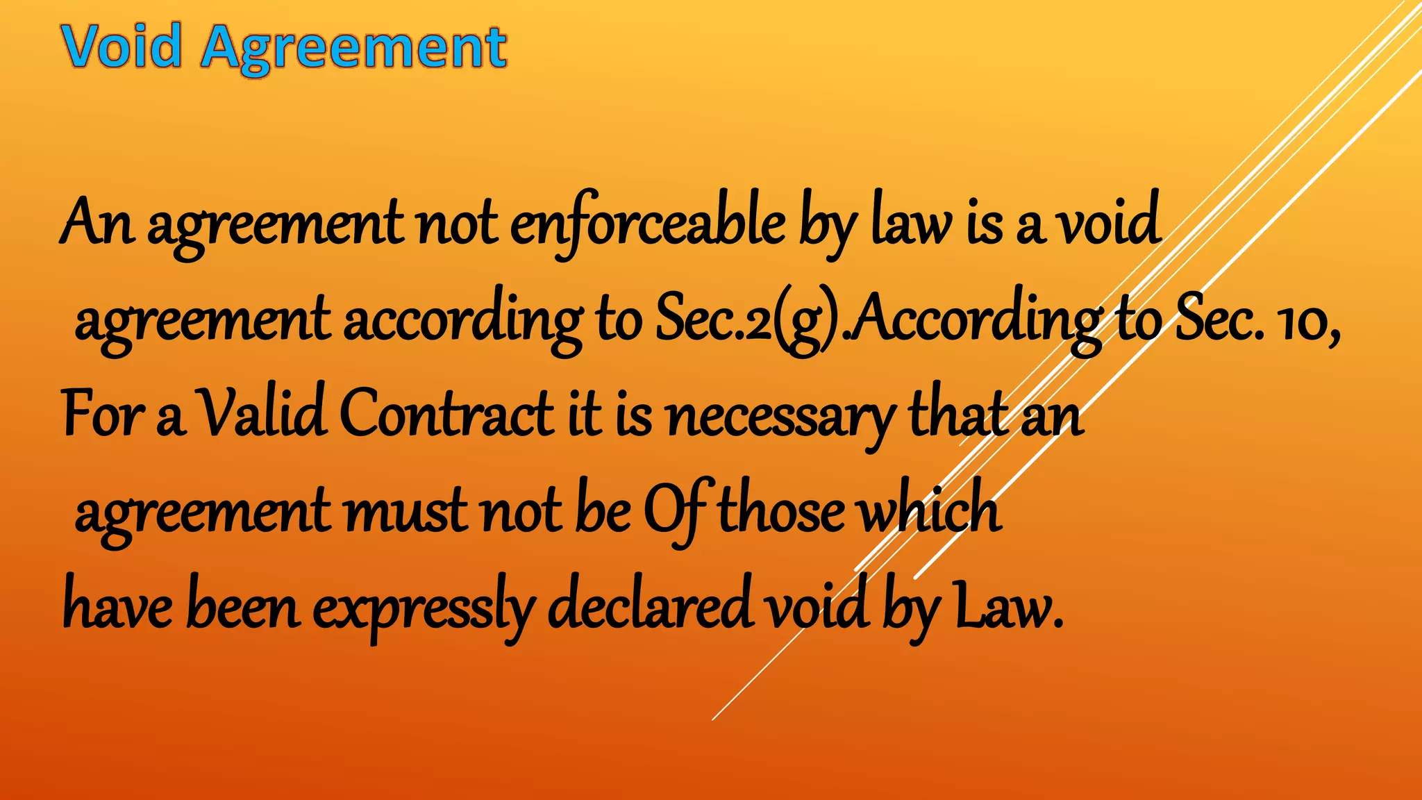 Void Agreement in Business Law | PPTX