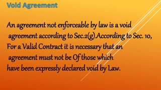 Void Agreement in Business Law | PPTX