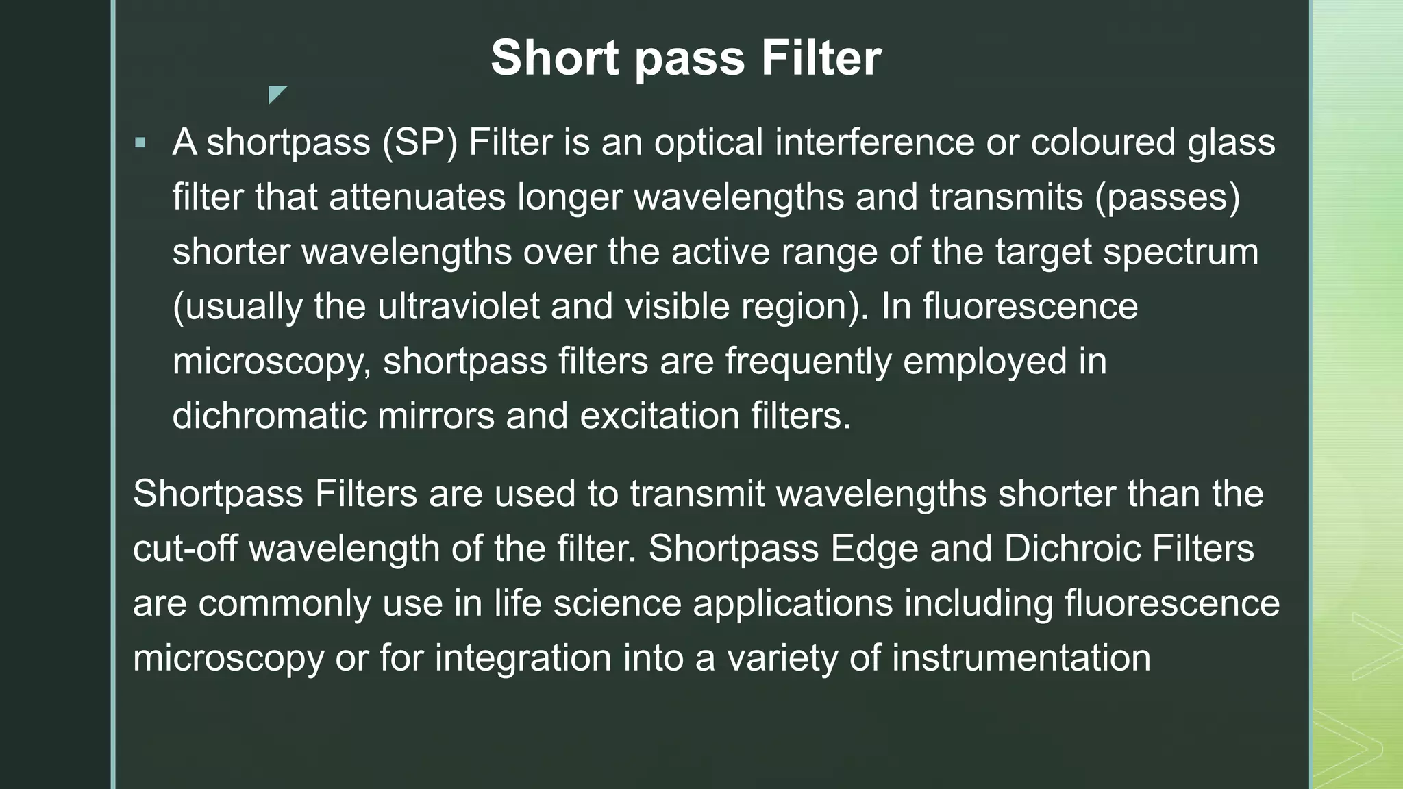 Optical filters and its types | PPTX