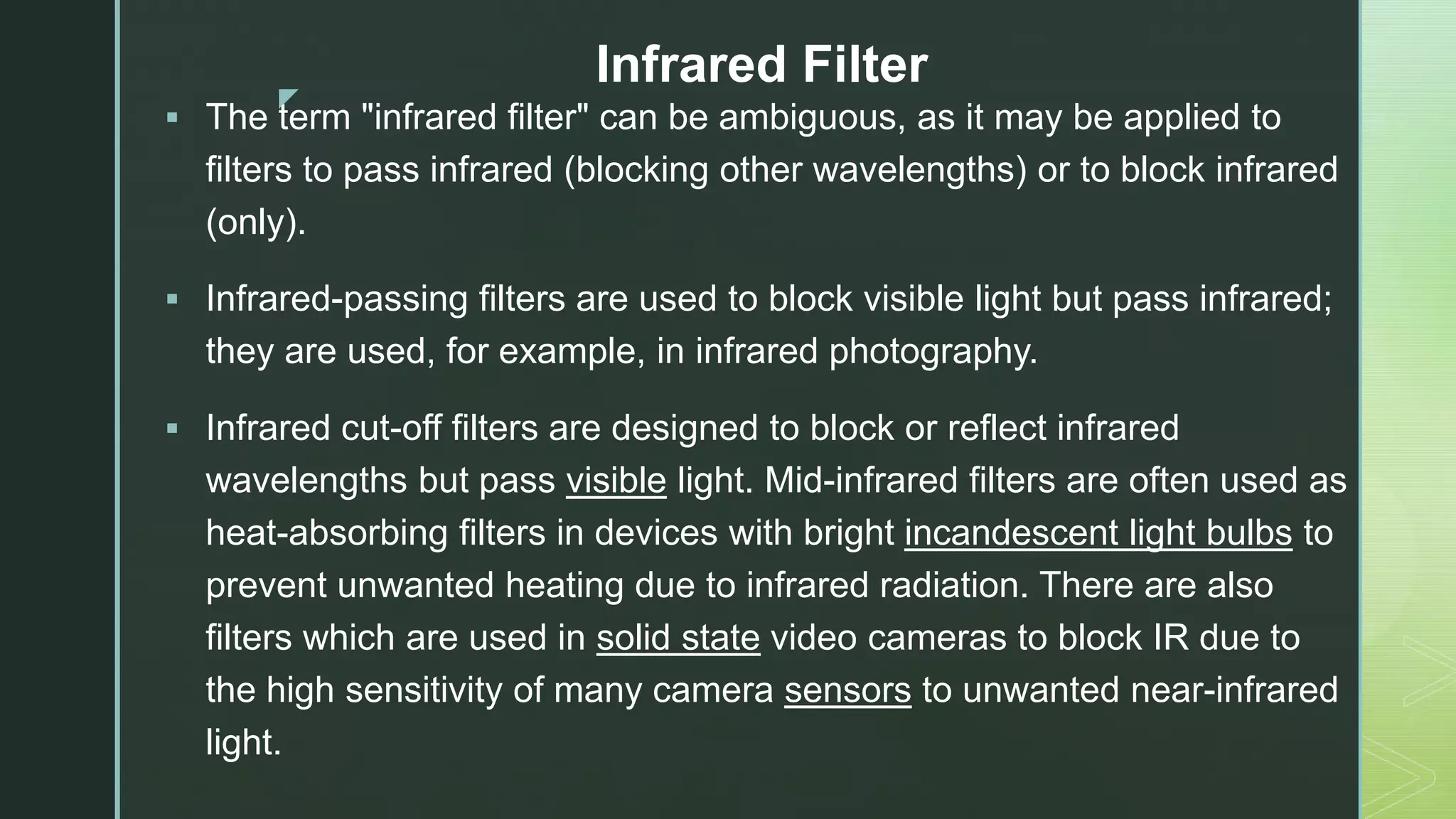 Optical filters and its types | PPTX