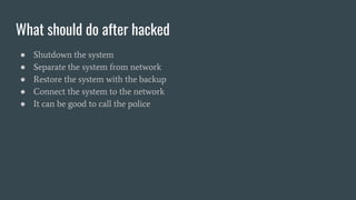 Hacking its types and the art of exploitation | PPTX