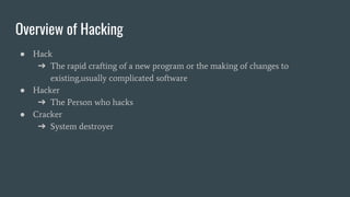 Hacking its types and the art of exploitation | PPTX