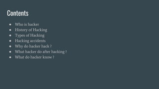 Hacking its types and the art of exploitation | PPTX | Information and ...