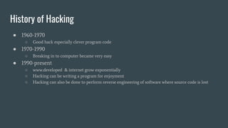 Hacking its types and the art of exploitation | PPTX