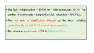 Different systems of rice cultivation and their growth conditions | PPTX