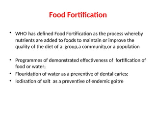 Food fortification and adulteration of food 2 | PPTX