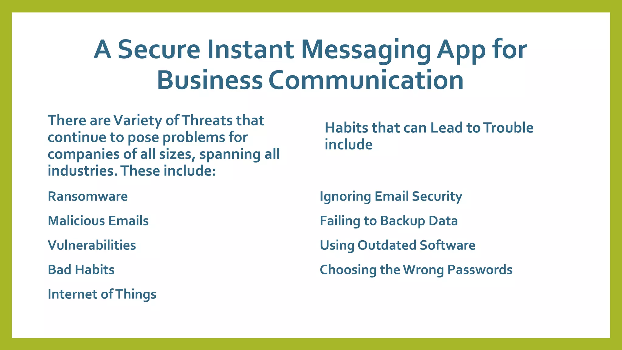 Secure Instant Messaging App | PPTX