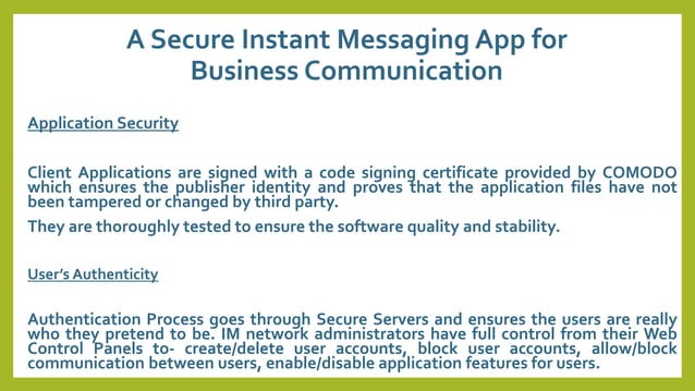 Secure Instant Messaging App | PPTX | Internet Safety | Parenting