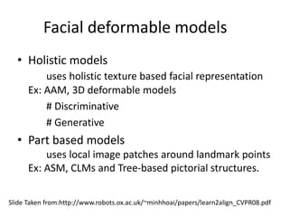 Deformable Facial Models and 3D Face Reconstruction Methods: A survey ...