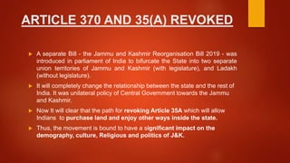 Article 370 And 35A Revoked : Indian Revocation of Kashmir’s Special ...