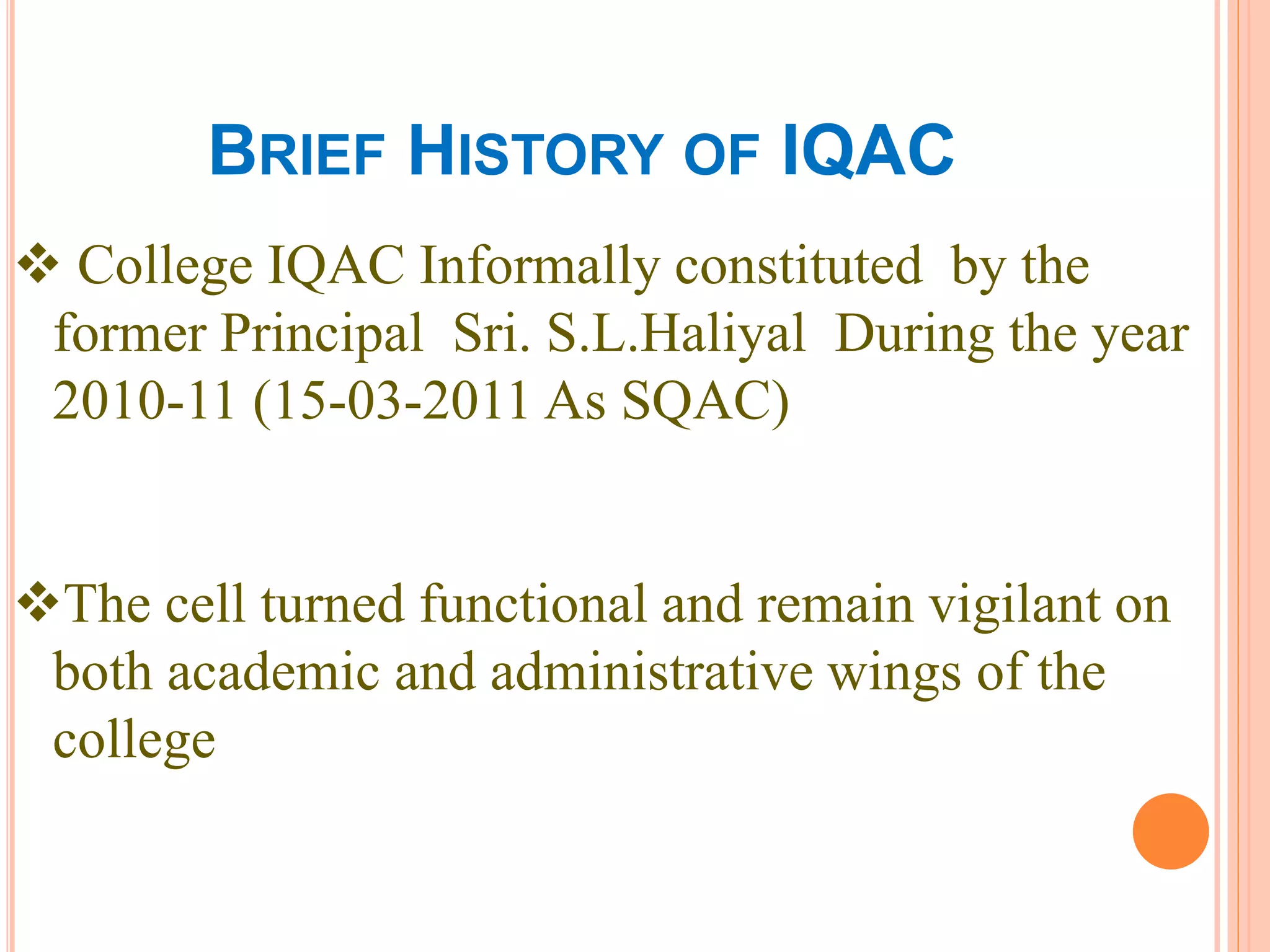 INTERNAL QUALITY ASSESSMENT CELL IN THE COLLEGE | PPTX