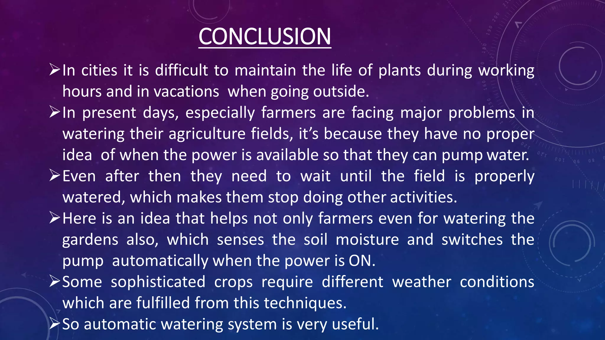 automatic irrigation system ppt | PPTX