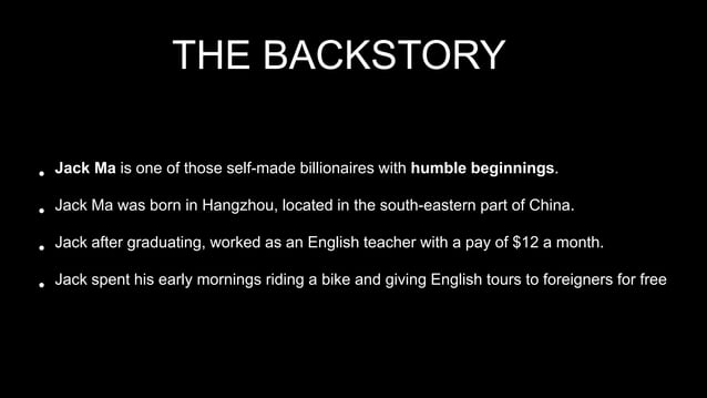 Presentation on Jack Ma | PPTX | Technology & Computing