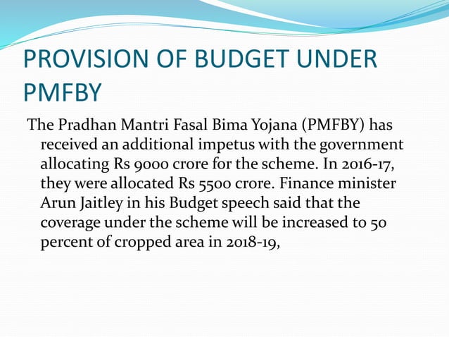 PRADHAN MANTRI FASAL BIMA YOJNA | PPTX